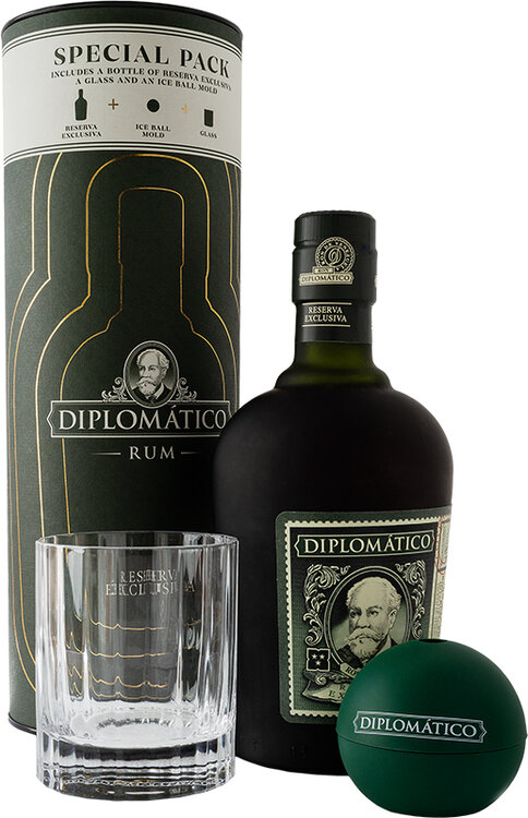 Rum Diplomatico Reserva Exclusiva Geschenkpackung mit 1 Glas und 1 ...