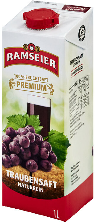 Ramseier Traubensaft rot Tetra Slim, Tetra Pak® | Softdrinks | SCHÜWO Trink-Kultur